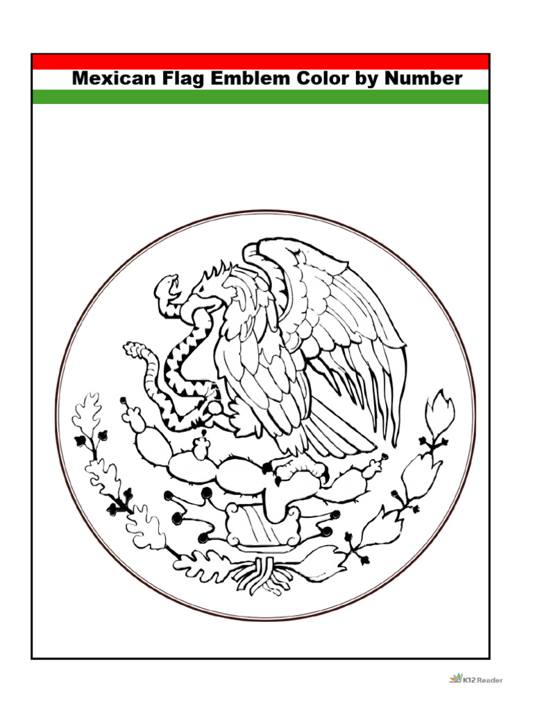 Mexican Flag Emblem Color by Number 102640 | PDF