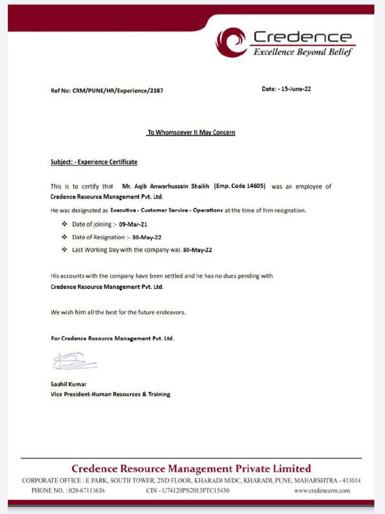 Aqib Resume Credence | PDF