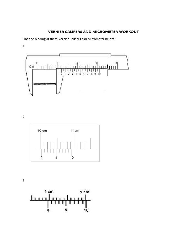 Vernier Calipers and Micrometer Workout | PDF