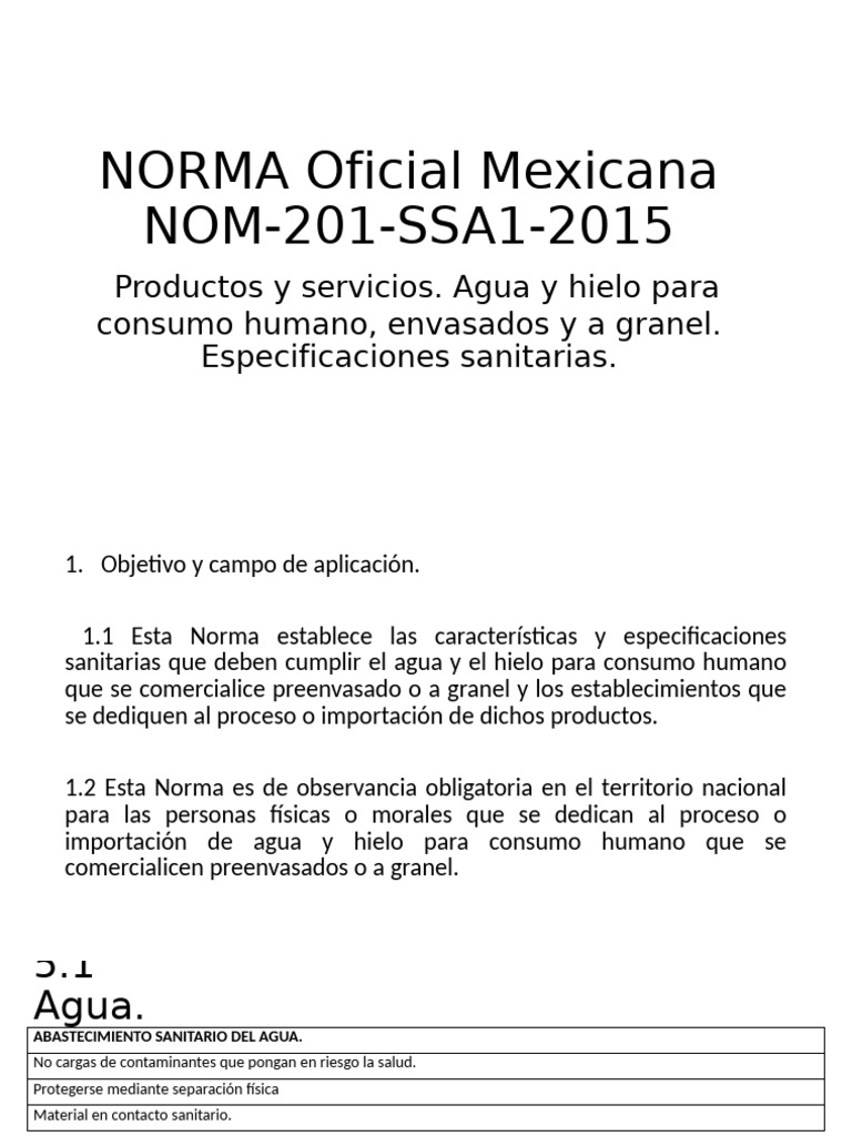 NORMA Oficial Mexicana NOM 201 SSA1 2015 | PDF