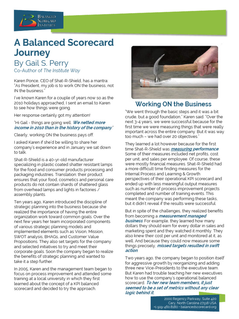 Shat-R-Shield's Balanced Scorecard Success | PDF | Strategic Planning ...