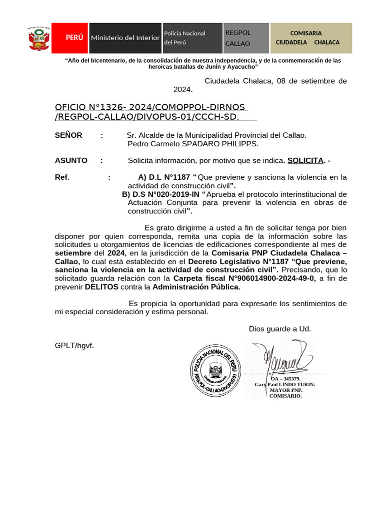 OFicio Solicita Muni | PDF