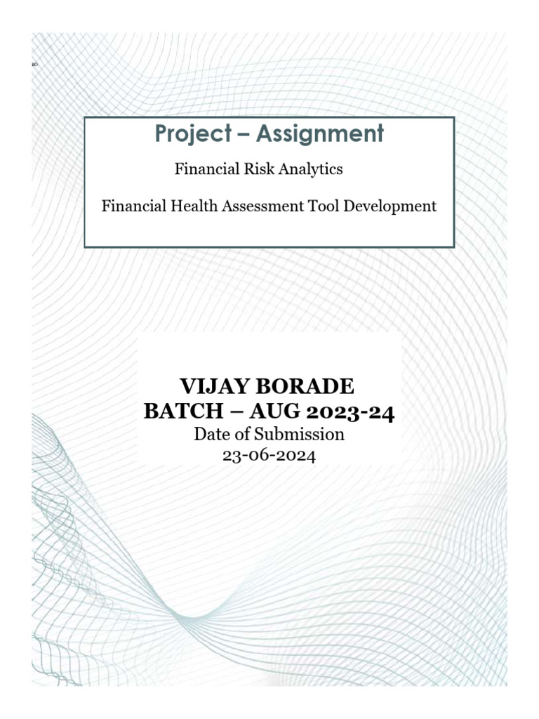 Financial Health Assessment Tool Development | PDF