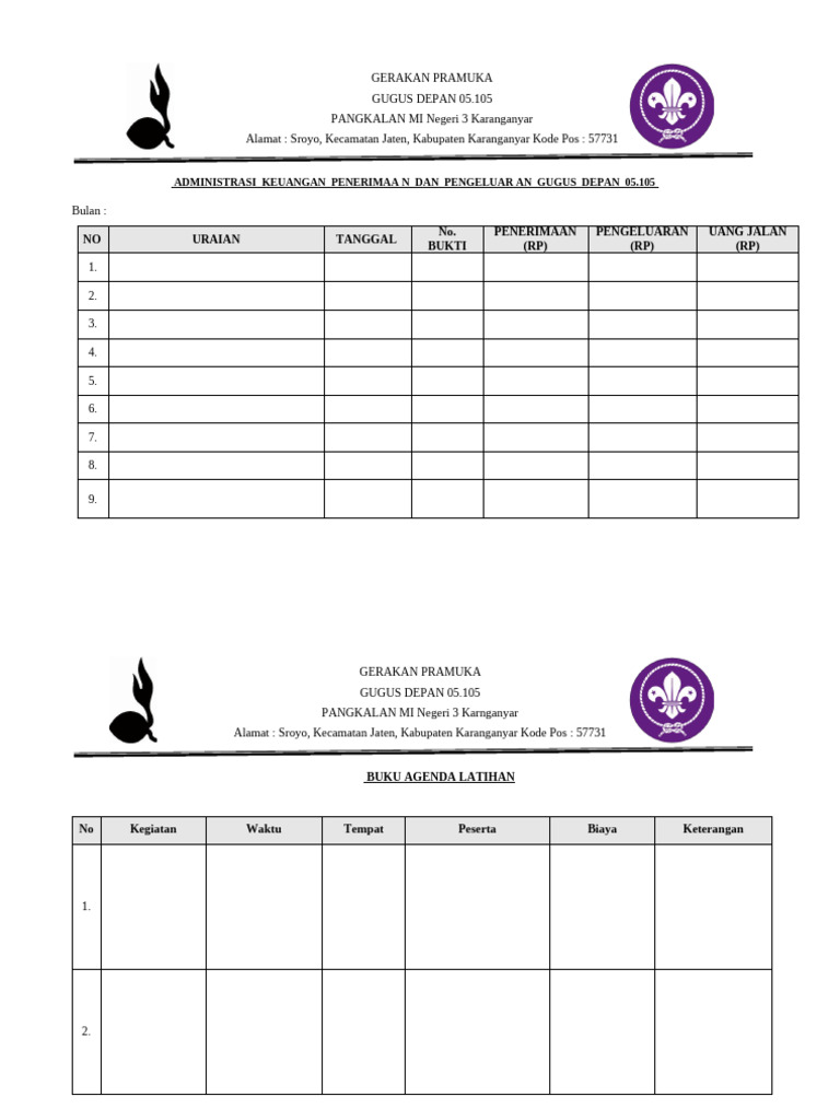Administrasi Gugus Depan-KELAS E | PDF