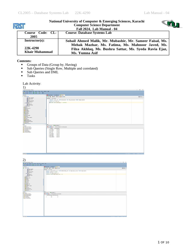 DB Lab 04 Manual | PDF