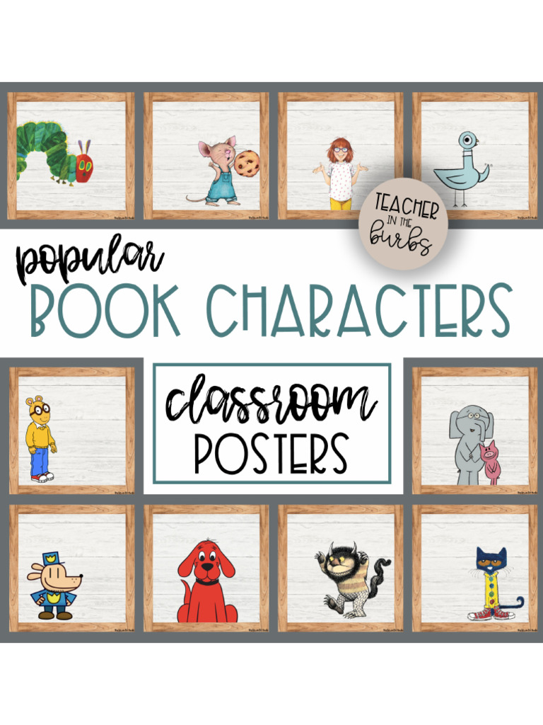 ClassroomPosters25FunPopularBookCharactersLibraryClassroomDecor 1 | PDF
