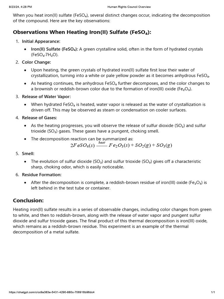 Heating Feso4 | PDF