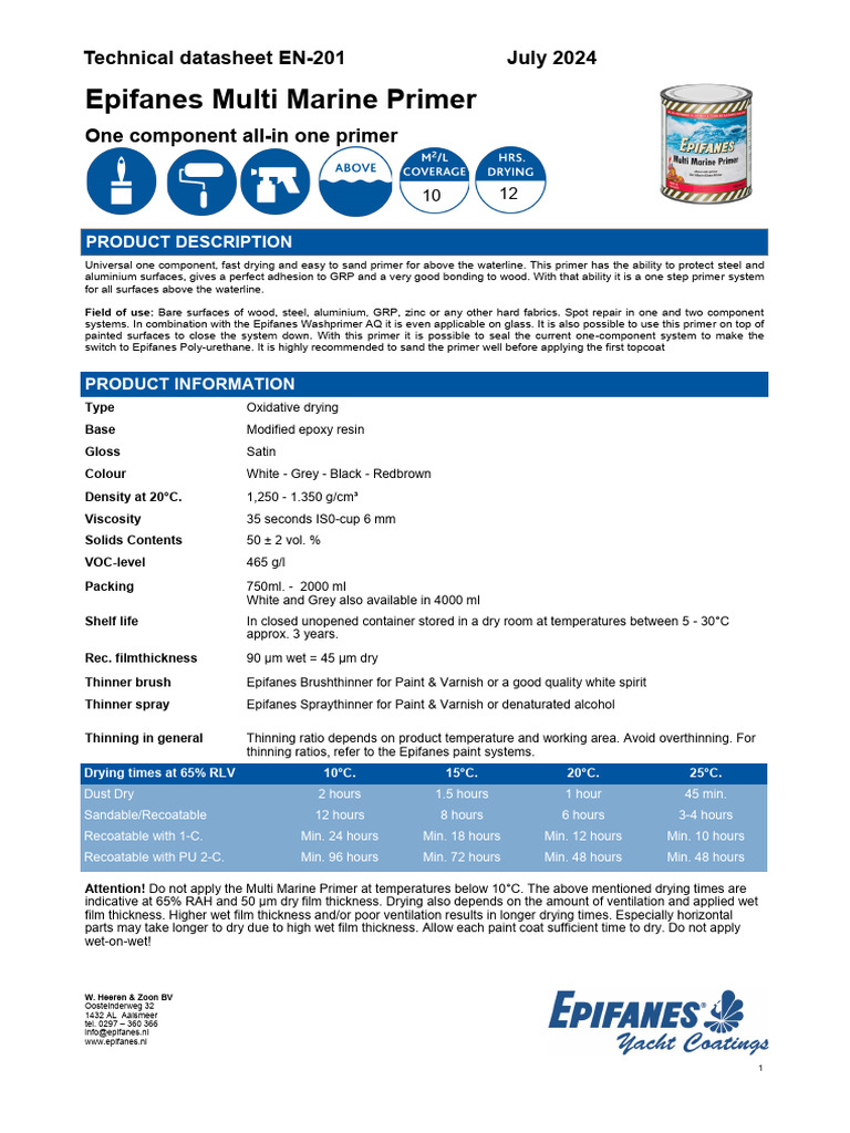 En 201 Epifanes Multi Marine Primer | PDF