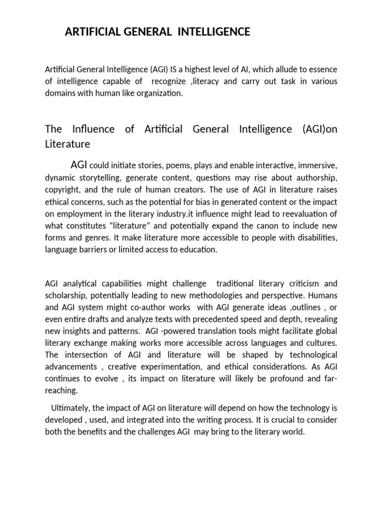 Artificial General Intelligence-1 | PDF
