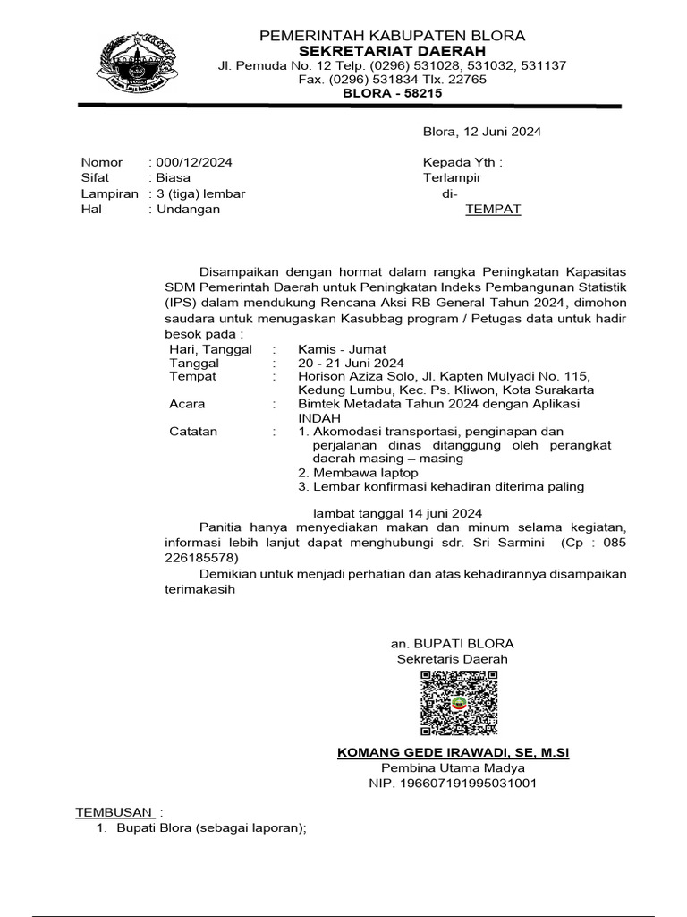 Undangan Bimtek | PDF