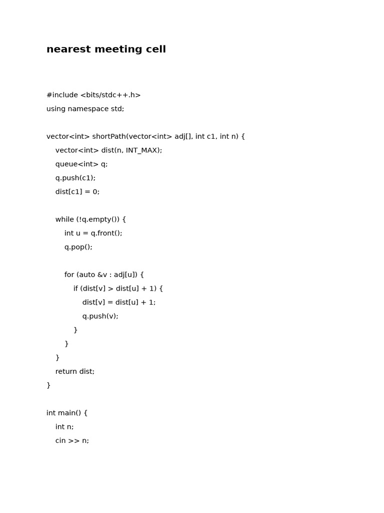 Nearest Meeting | PDF