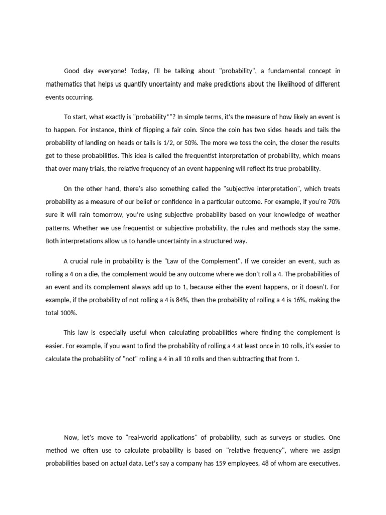 Probability explanation | PDF