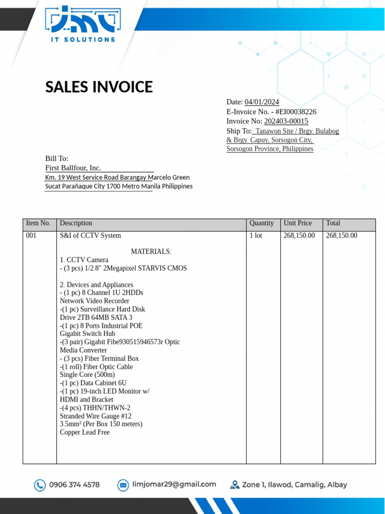 Sales Invoice Bop | PDF