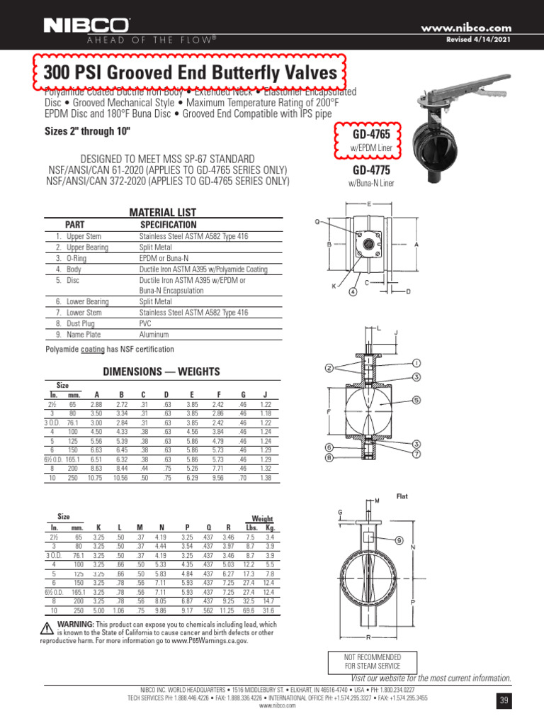 Butterfly Valve (GD 4765 8N) | PDF