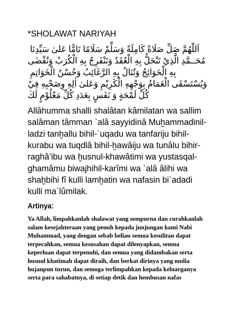 3.sholawat Nariyah | PDF