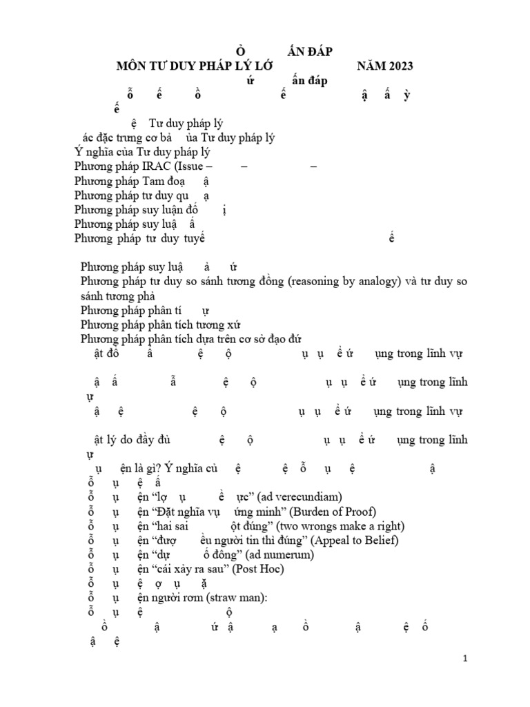 Tu Duy Phap Ly Thi Van Dap 2023 | PDF