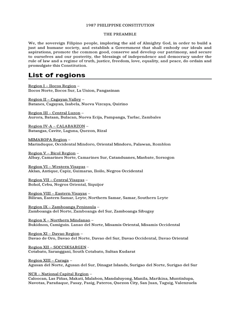16 Regions in The Philippines | PDF