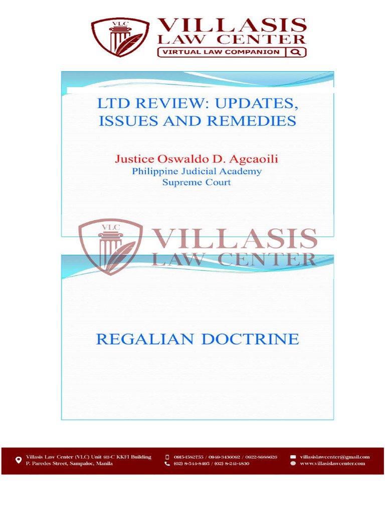 VLC-PBR2022-BNB-CIVIL-LAW-Land-Titles-and-Deeds-Justice Oswaldo D. Agcaoili | PDF