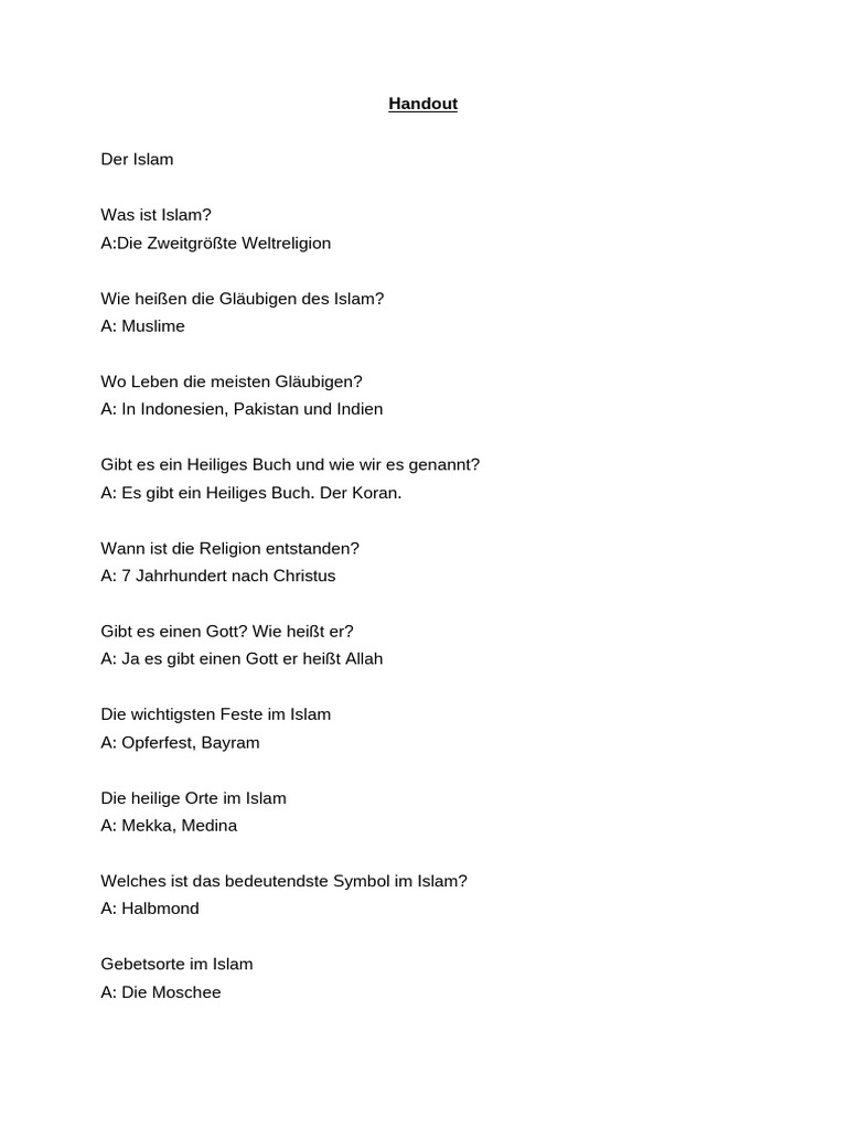 Handout Islam | PDF
