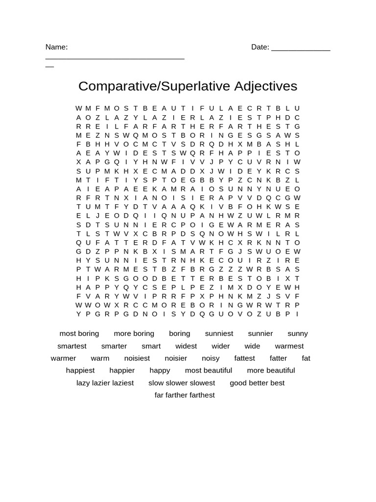 ComparativeSuperlative Adjective 770a8 6163bd00 | PDF