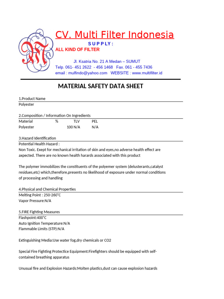 Bag 1micron Msds | PDF