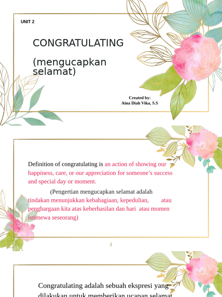 2 Congratulating | PDF