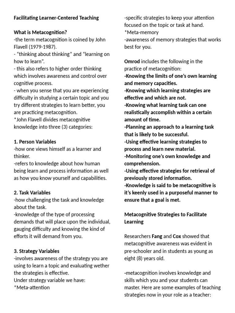 Facilitating Learner-Centered Teaching Reviewer | PDF