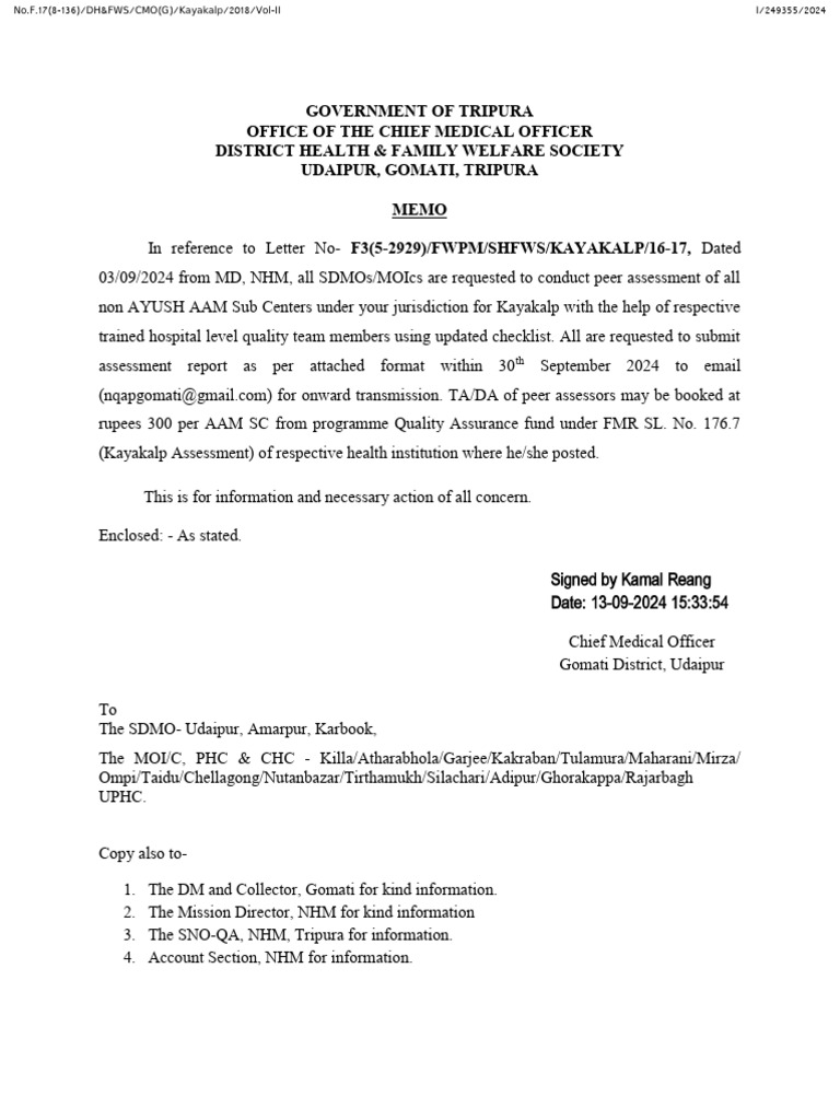 Kayakalp Internal Assessment | PDF