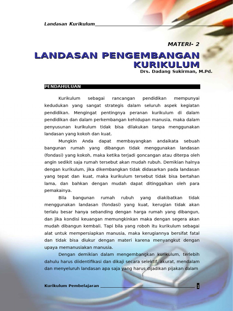 Landasan Kurikulum | PDF
