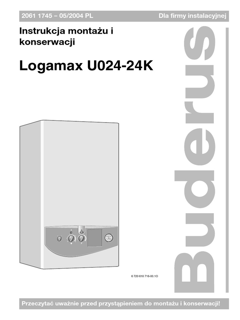 Logamax U024-24K. Instrukcja Montażu I Konserwacji - 2004 PL Dla Firmy ...