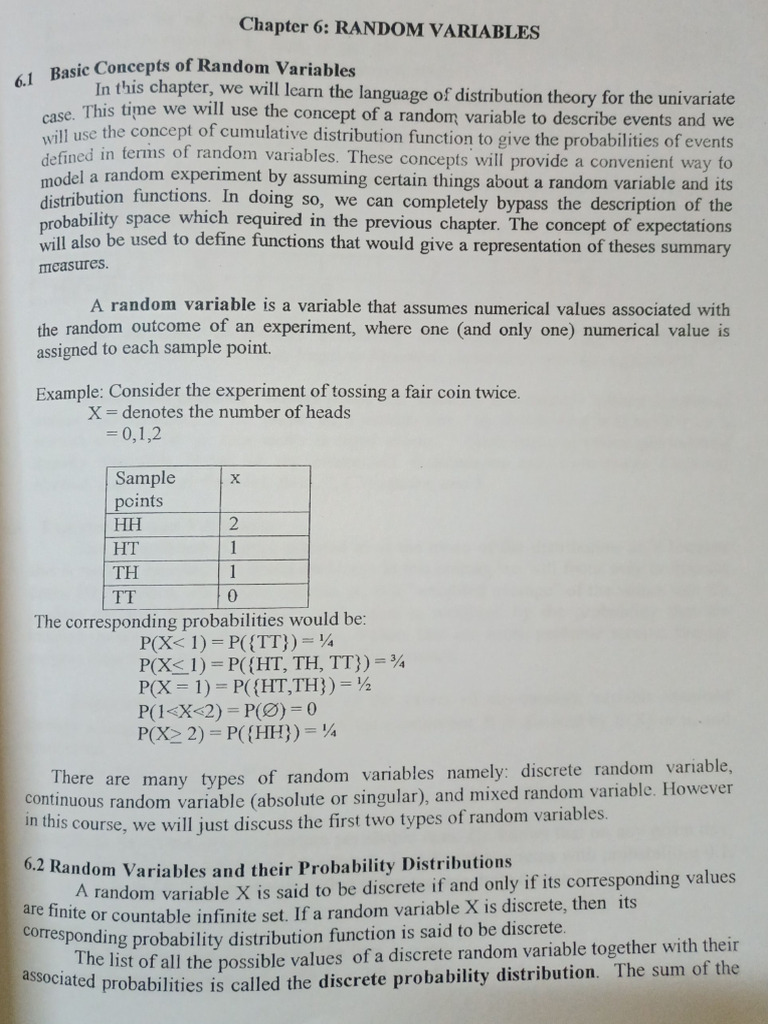 random variables | PDF