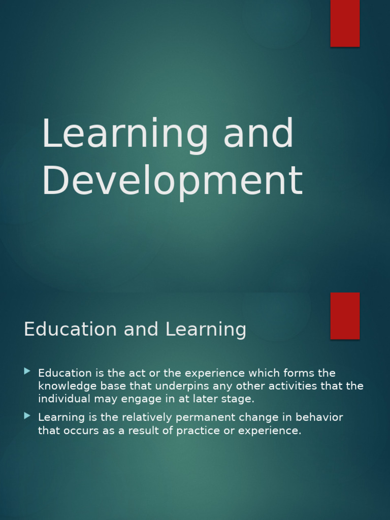 Learning and development | PDF