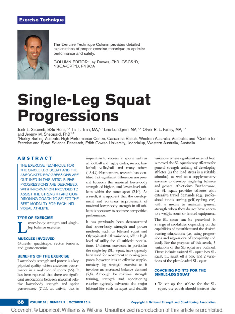 Single Leg Squat Progressions.15 | PDF