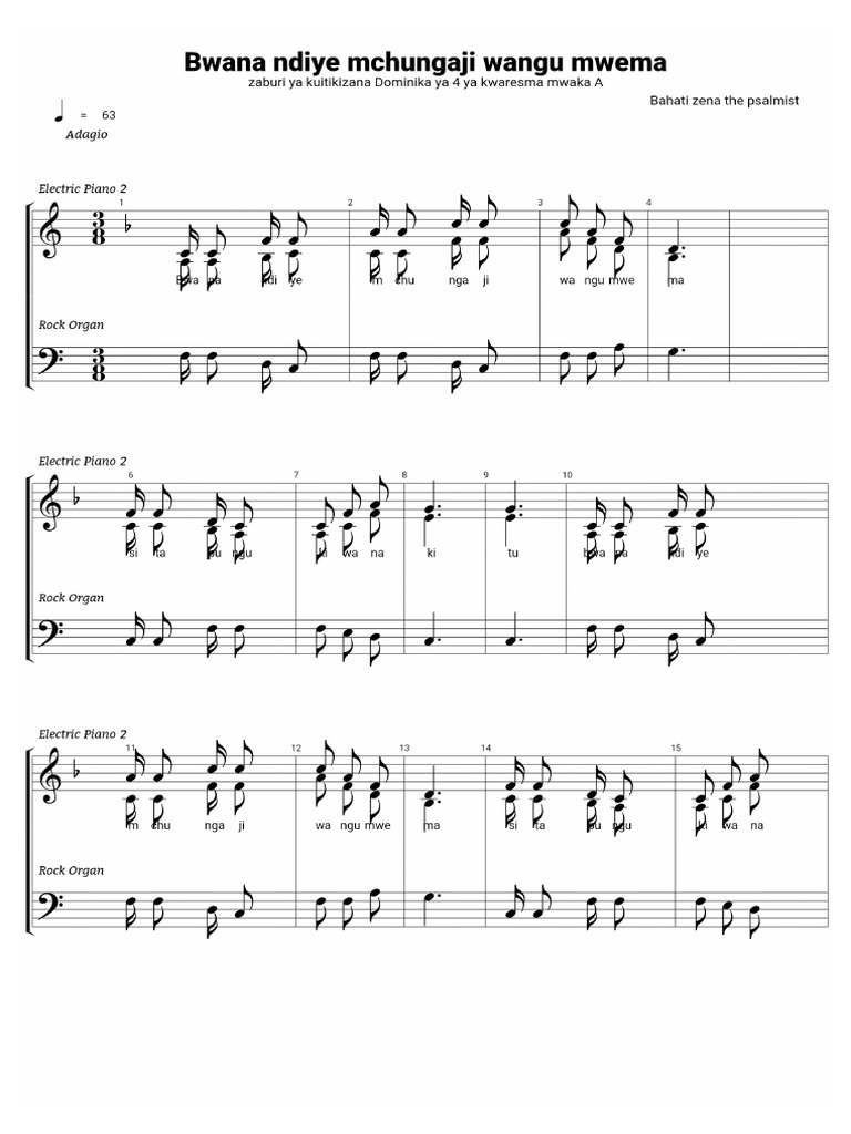 Bwana Ndiye Mchungaji Wangu 20240309 000259 | PDF