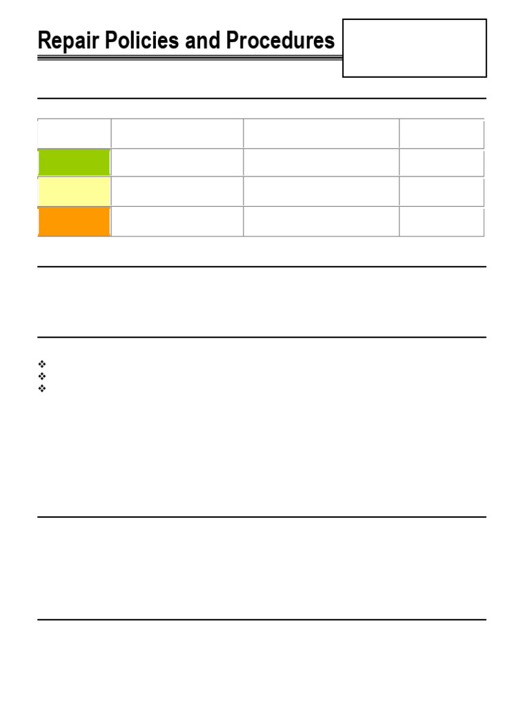Repair Policies and Procedures_template | PDF