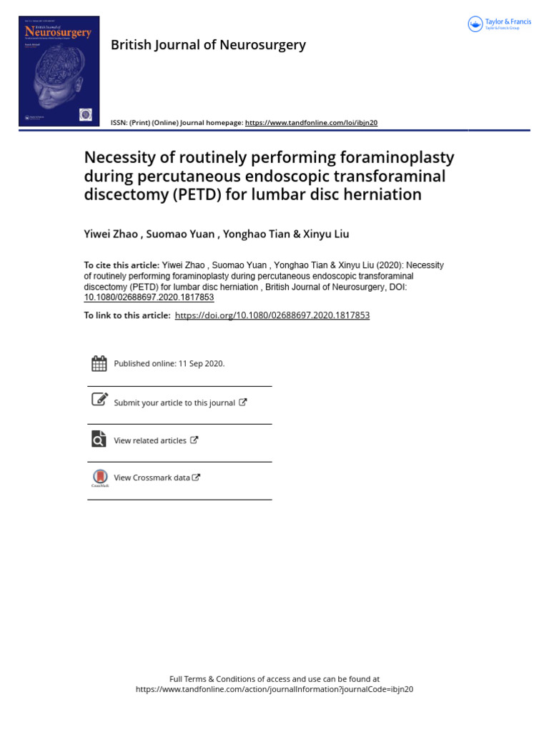 Necessity of Routinely Performing Foraminoplasty During Percutaneous ...