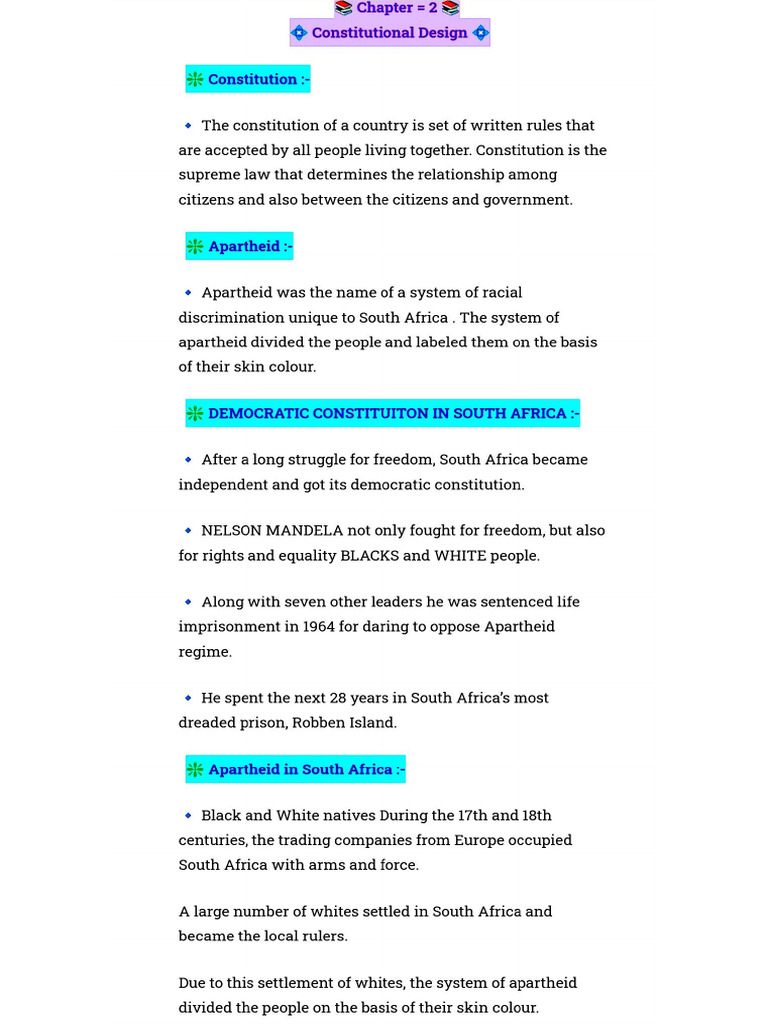 Politics CH 2 Class 9 Constitutional Design | PDF