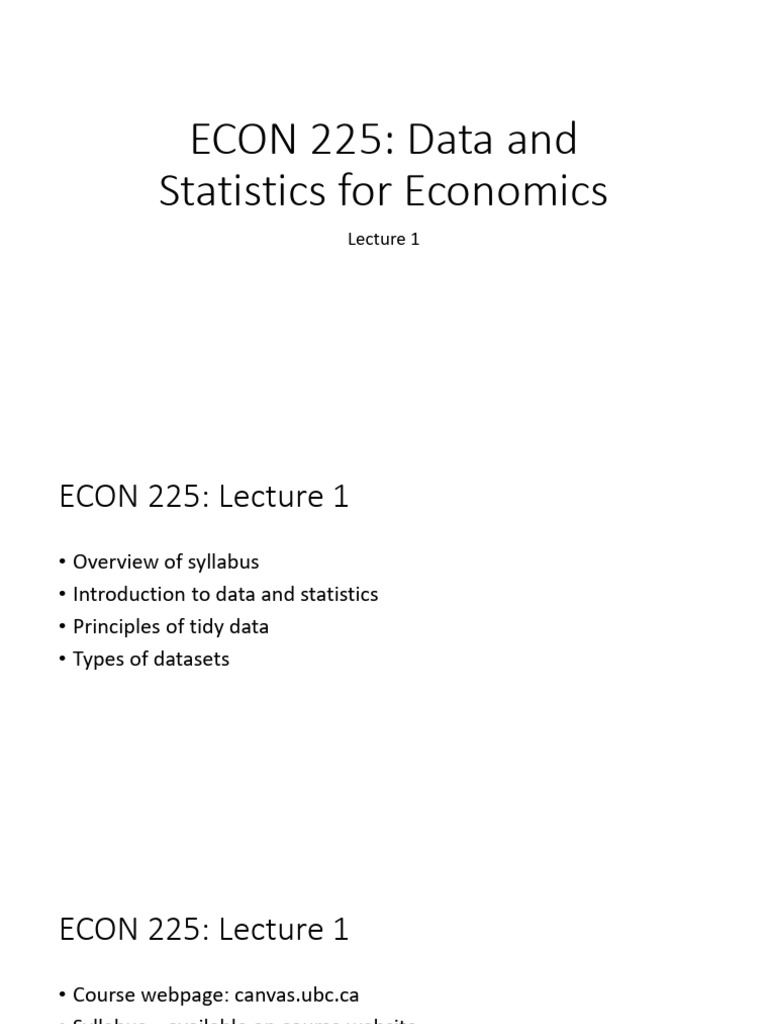 ECON 225 Fall2024 Lecture1 | PDF