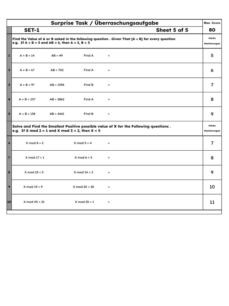 SET-1 - Algebric & Simultaneous Eqn | PDF