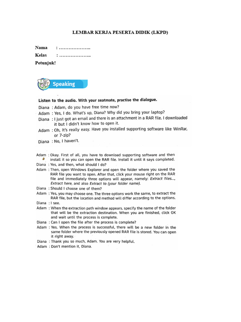 LKPD Procedure Text (Speaking) | PDF | Teaching Methods & Materials