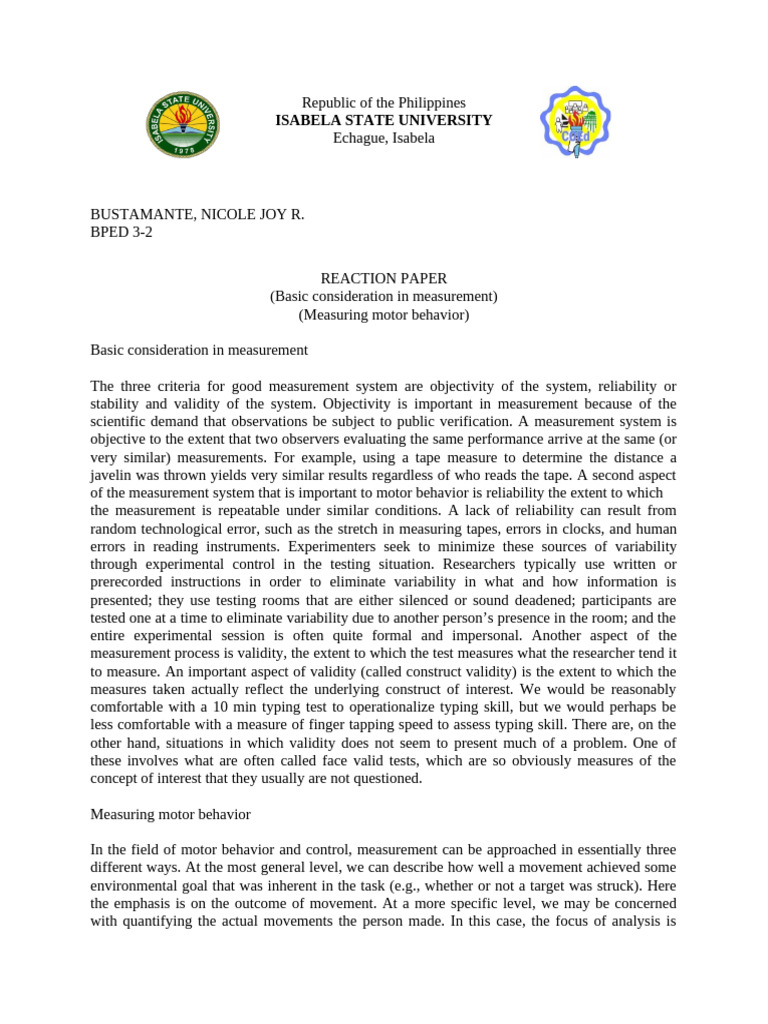 REACTION PAPER Student No. 5 (REPORTER MS BARCELON) | PDF