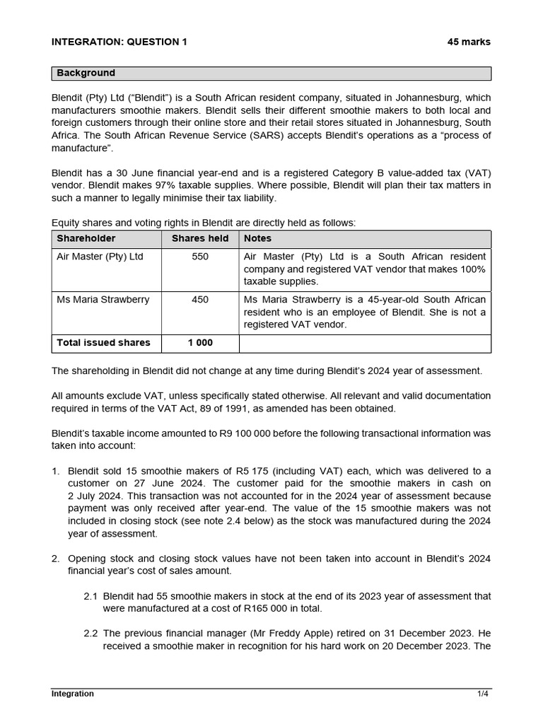 Integration - Question 1 | PDF