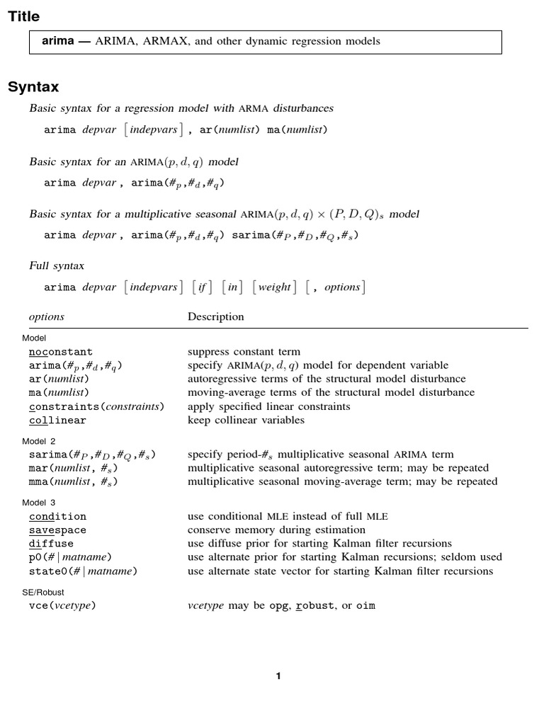Ts Arima | PDF