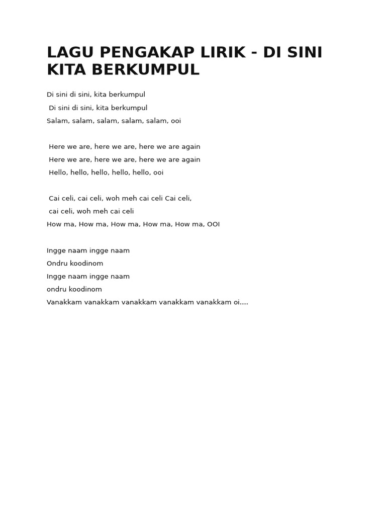 Lagu Pengakap Lirik | PDF