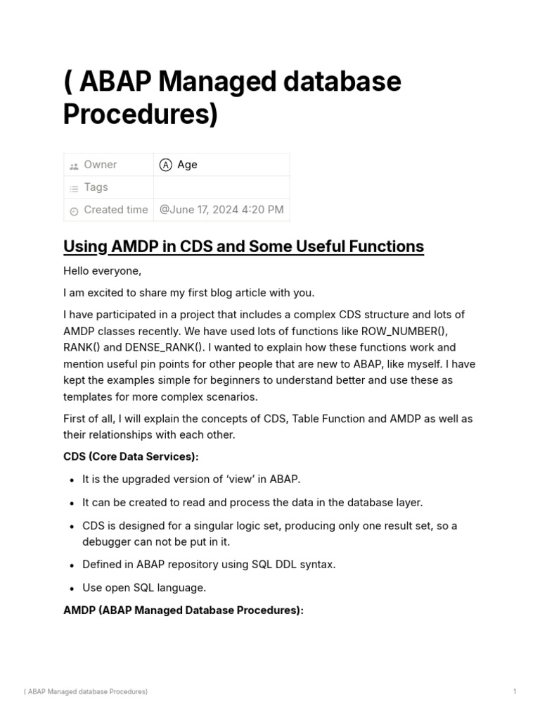 ABAP Managed Database Procedures | PDF | Databases | Software