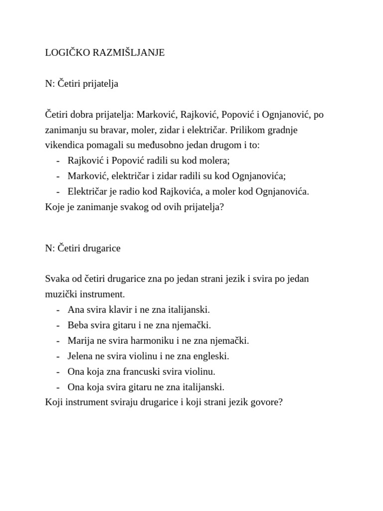 Logicko Razmisljanje | PDF