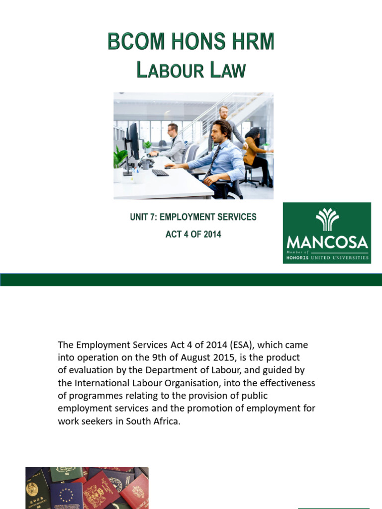 BCOM HONS HRM-Labour Law Unit 7 | PDF | Employment | Labour Economics