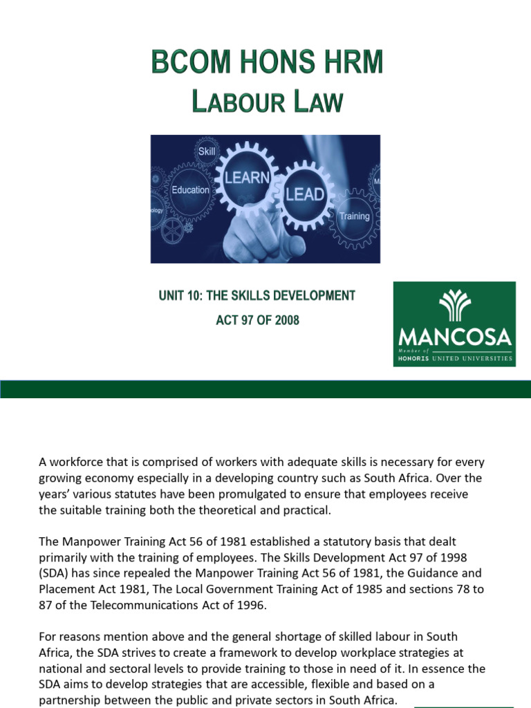 Bcom Hons Hrm-Labour Law Unit 10 | PDF