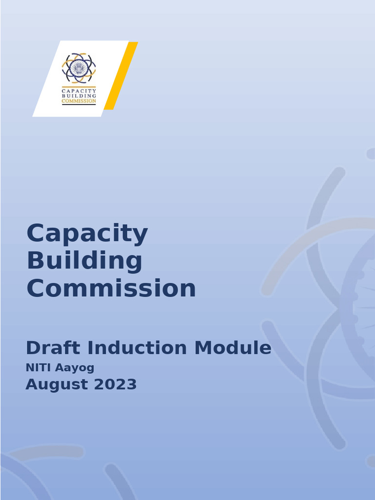 Draft Induction Material - NITI Aayog - V3 - Final | PDF | Capacity ...