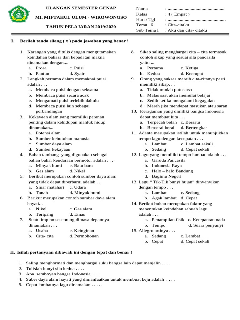 Siap Ulangan Besok | PDF